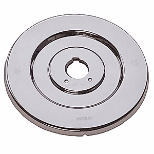 Moen Chateau Collection Replacement Escutcheon for One-Handle Tub and Shower Faucets with PosiTemp One Tub and Shower Replacement Handle Kit, White and Chrome Knob Insert