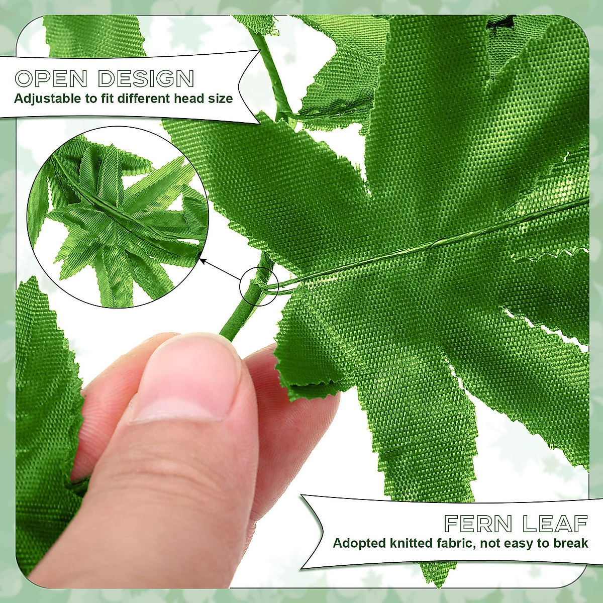 WILLBOND 6 Pieces Tropical Fern Leaf Headband Hawaiian Tropical Leis Headband Knitted Fabric Toga Headwear Leaf Crown