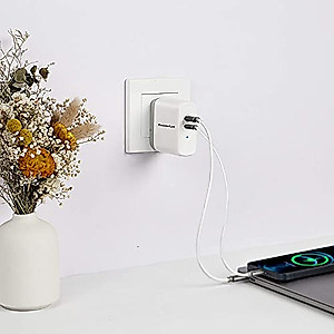 USB C Wall Charger PowerLot 68W 2-Port GaN PD 3.0 USB C Charger, 60W USB C Power Adapter for MacBook Pro, 18w Fast Charger for iPhone 14 pro max,iPhone13 Pro Max,iPhone 12 Pro Max,iPad,iWatch,iPods