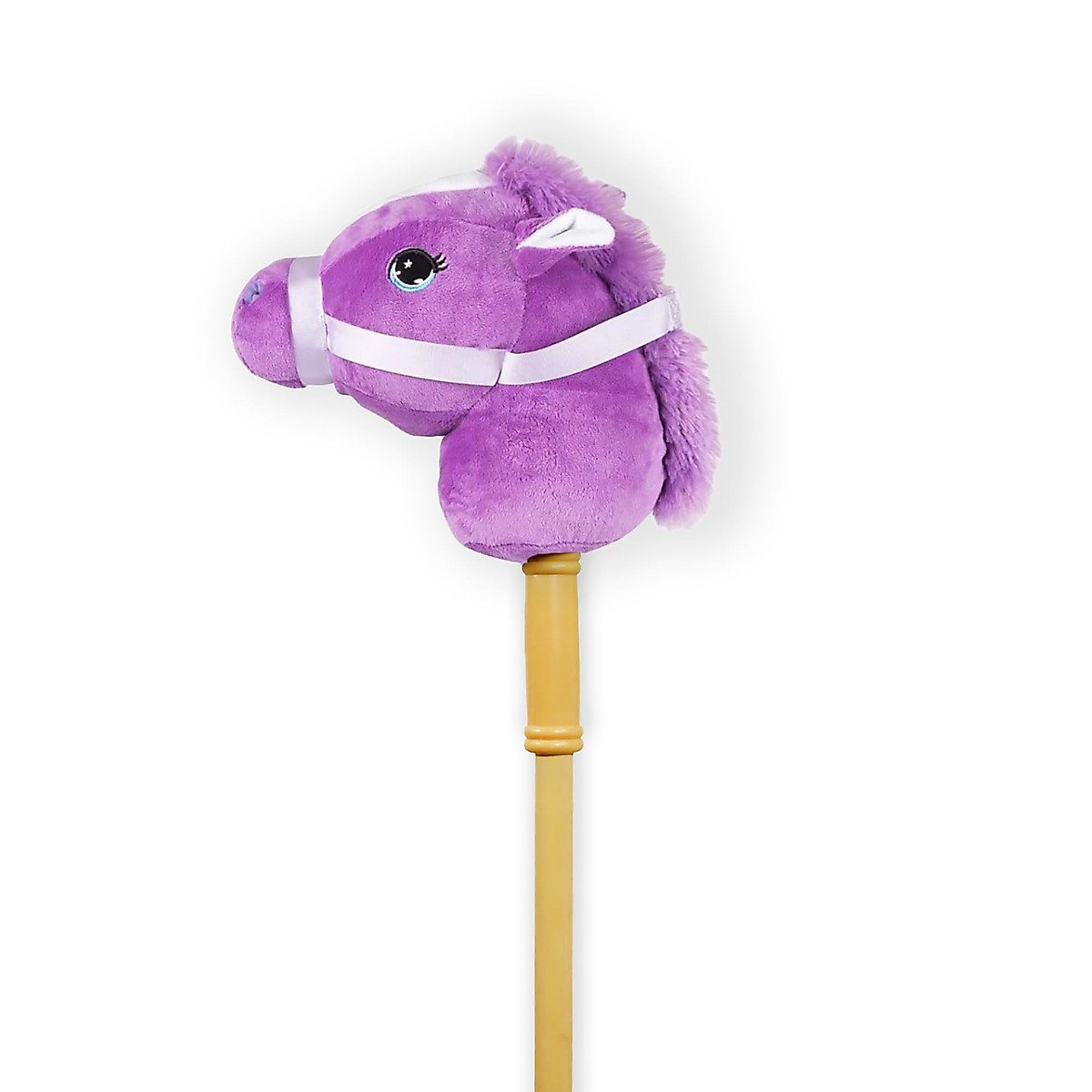 PonyLand: Music Stick Animal - Purple & White Horse - Music Button, Sturdy Two-Piece Stick W/Colorful Soft Plush Animal Head, Toy, Kids Ages 3+