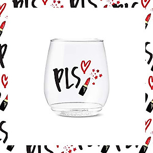 TOSSWARE POP 14oz Vino XOXO Series, SET OF 6, Premium Quality, Recyclable, Unbreakable & Crystal Clear Plastic Printed Glasses