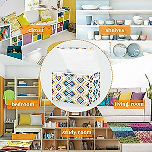 CaTaKu Aztec Tribal Ethnic Storage Bins with Lids and Handles, Fabric Large Storage Container Cube Basket with Lid Decorative Storage Boxes for Organizing Clothes