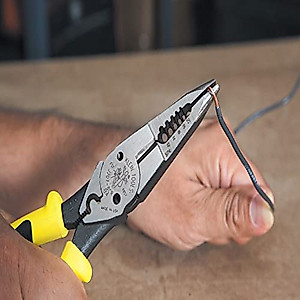 Klein Tools J207-8CR Needle Nose Pliers are All-Purpose Linesman Pliers for Crimping, Looping, Cutting, Stripping, Crimping, Shearing