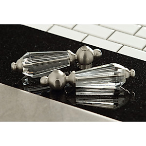 Kingston Brass KS1798WLLBS Widespread Kitchen Faucet with Brass Sprayer, 8-1/2" in Spout Reach, Brushed Nickel