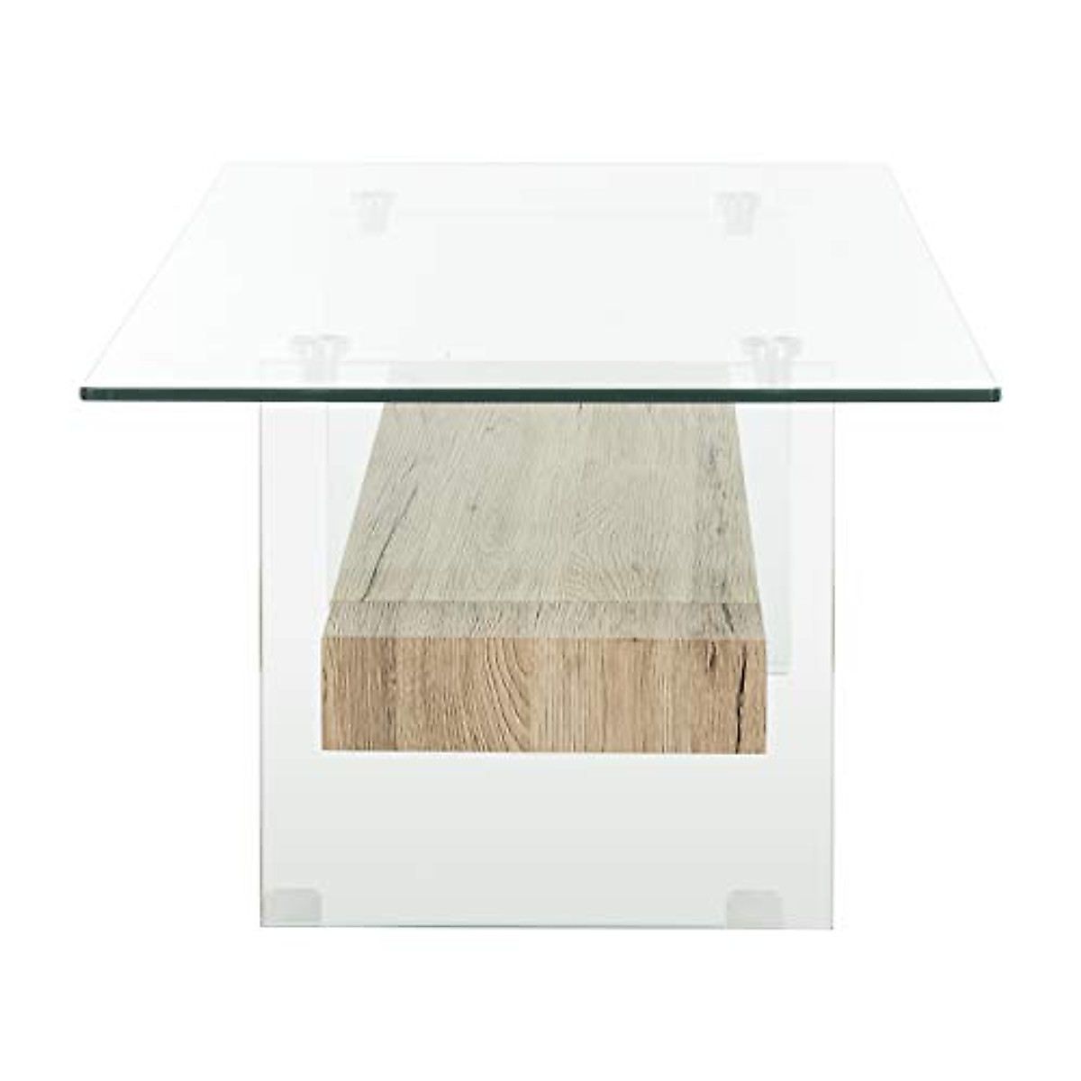 Safavieh Home Kayley Natural and Glass Coffee Table