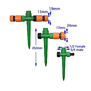 VIEUE Garden Drip Irrigation System Accessories Female 1/2 3/4 Male Nozzle Holder Plastic Nails Can Be Connected with Plastic Dripper Lawn Nozzle Adapter 10 Pieces (Color : 1I2 Hose)