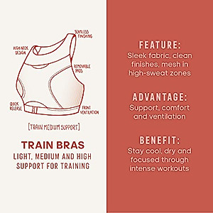 adidas Women's Powerreact Training Medium Support Bra, Collegiate Burgundy, X-Small DD