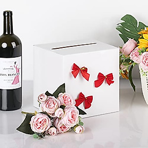 White Card Box Wedding Favors Post Box Cardboard Receiving Money Box Holder for Wedding Reception, Baby Showers,Anniversary, Birthday Party, Graduation Table Centerpiece Decorations