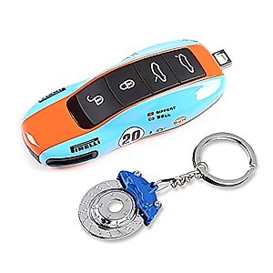 Key Fob Shell Cover for Porsche 911 Cayenne Panamera Macan,Painted Key Case Accessories for Porsche Key Fob Shell Case Keyless (Blue Key Cover)…