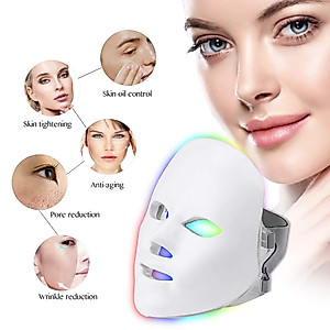Meifuly Light Therapy Face Mask, 7 Colors L E D Facial Face Mâsk