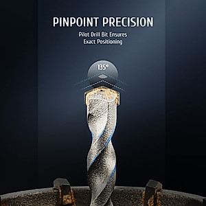 ZELCAN Hole Saw Kit, 4pc Drill Hole Cutter Set with 30 50 65mm Hole Drill Bits for SDS Plus Hammer Drills, Circle Drill Bits Hole Saw Set for Concrete Brick Cement Stone Wall Drilling Home Improvement