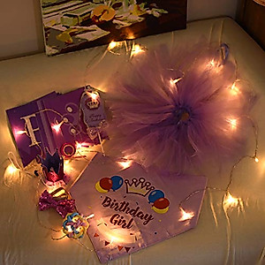 Cozifree Dog Birthday Bandana Girl Boy 6Pcs Birthday Party Supplies - Tutu Skirt Crown Hat Scarf Tie Happy Birthday Banner Cake Topper Decorations Birthday Outfit for Pet Puppy Cat Purple