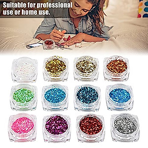 12 Colors/Set Nail Glitter Sequins, Splarkly Nail Sequins Manicure Paillettes Ultrathin Face Body Glitters DIY Decals Decoration
