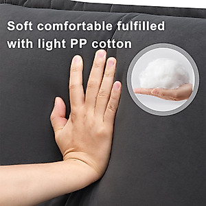 U Shaped Cloud Couch Comfy Sectional Couches with Chaise Lounge Modern 6 Seat Velvet Upholstered Sofa with Waist Pillows for Living Room Apartment, Gray 109.8''