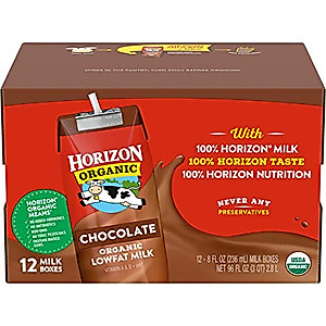 Horizon Organic Shelf-Stable 1% Low Fat milk Boxes, Chocolate, 12 Count(Pack of 1)