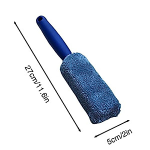 InfantLY Bright Wheel Rim Brush, Microfiber Metal Free & Cleaning Long Easy Reach Detailing Car Wash Cleaner Tool for Wheels Exhaust Tips Motorcycles Bicycles Grills