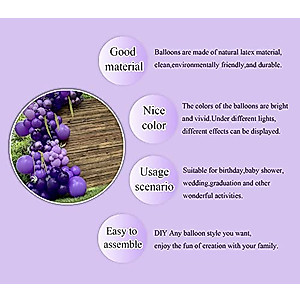 Dark Purple Balloon Arch Garland Kit-Light Purple Balloon Metallic Purple Balloon 134Pcs for Gender Reveal,Birthday,Wedding,Graduation,Christmas and Halloween Party Decoration.