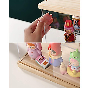 Display case for Action Figures with 3 Steps,Doll Display case with Door for Figure Collectibles,Funko Pop Figures,Any Toys and Mini Figures,Acrylic Perfume Stand(12.9" W x 6.8" D x 9.5" H)