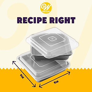 Wilton Recipe Right Non-Stick 9-Inch Square Baking Pan with Lid, Set of 2
