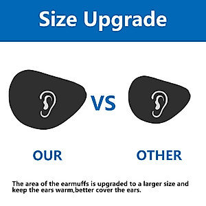 Surblue Unisex Warm Knit Earmuffs Cashmere Winter Pure Color Outdoor Fur Earwarmer, Black, Large