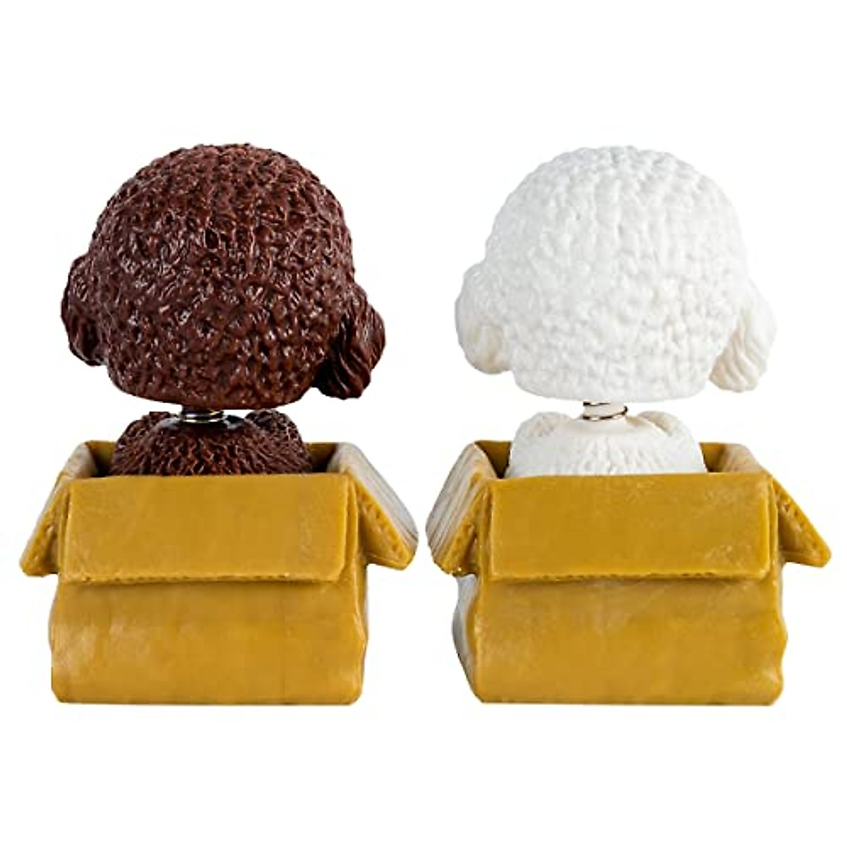 OKAZAVRA 2PCS Shaking Head Dog Decor Bobble-Head Toys for Car Interior Dashboard Ornament, Dog Cake Topper Doll, Clever Dog Doll