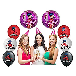 Vision Licensed 2 Pcs Miraculous Ladybug Large 20" Foil Balloons | New Colorful Design of Helium Balloon for Miraculous Birthday Theme Party