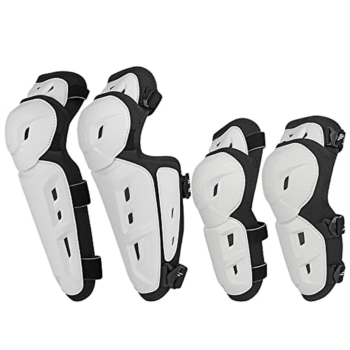 SCOYCO 4pcs Motorcycle Knee Shin Guards Elbow Guard Pads for Men Anti-Slip 2 in 1 Protector Adjustable Powersport Protection Armor Motocross Racing Protective Gear