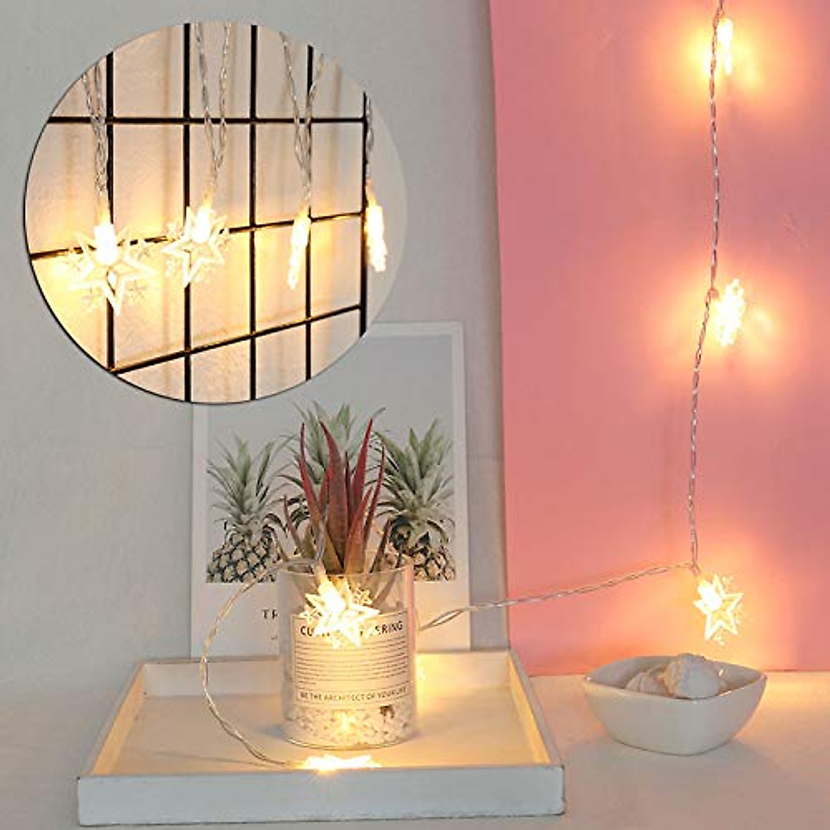 Pinsofy Party Light String, 3pcs 5.2ft String Lights LED String Light, Curtain String Light Fairy String Lights for Weddings Christmas Trees Home Garden