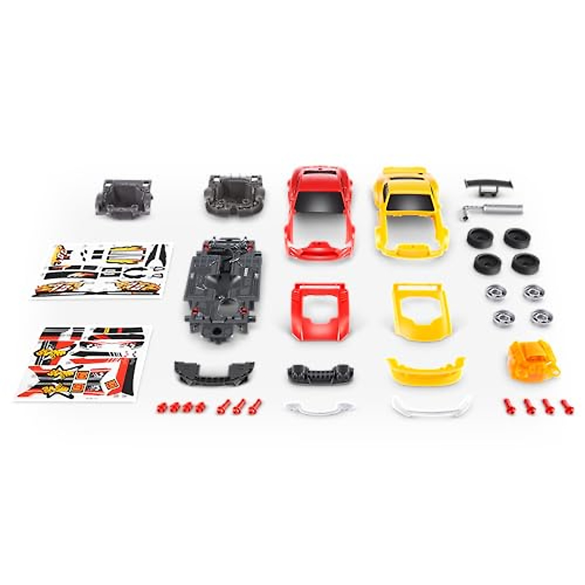 Metal Machines Speed Heroes (Red) by Zuru, 20+ Surprises, Build Your own Car, Two Bodies, Lights & Sounds, Slime