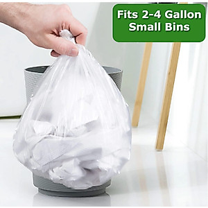 4 Gallon (15 Liter) Trash Bag (400 Count) Small Bathroom 4 Gallon Garbage Bags Clear Plastic Wastebasket Trash Can Liners for Home and Office Bins (400 Count)