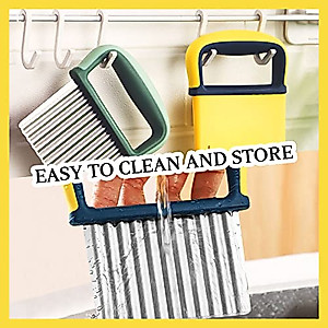 YGDZ Wavy Crinkle Cutter, Stainless Steel Wavy Knife Crinkle Cutting Tool Chopper Cutter for Veggies, Two Pack