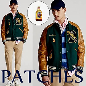 Obokata Embroidered Iron On Patches, Whisky Applique Patch, Japanese Badge Sew On Emblem DIY Accessories for Vest Jackets, Clothing, Hats, Backbags & Jeans.