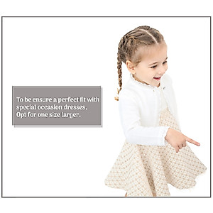 Lilax Little Girls' Knit Long Sleeve Button Closure Bolero Cardigan Shrug 3T Cream