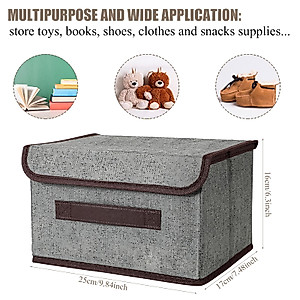 Yaomiao 20 Pcs Storage Boxes Foldable Box Large Linen Collapsible Storage Box with Lids Storage Bin Closet Organizers Case with Handle Clothes Containers Boxes for Bedroom Closet Home Office Nursery