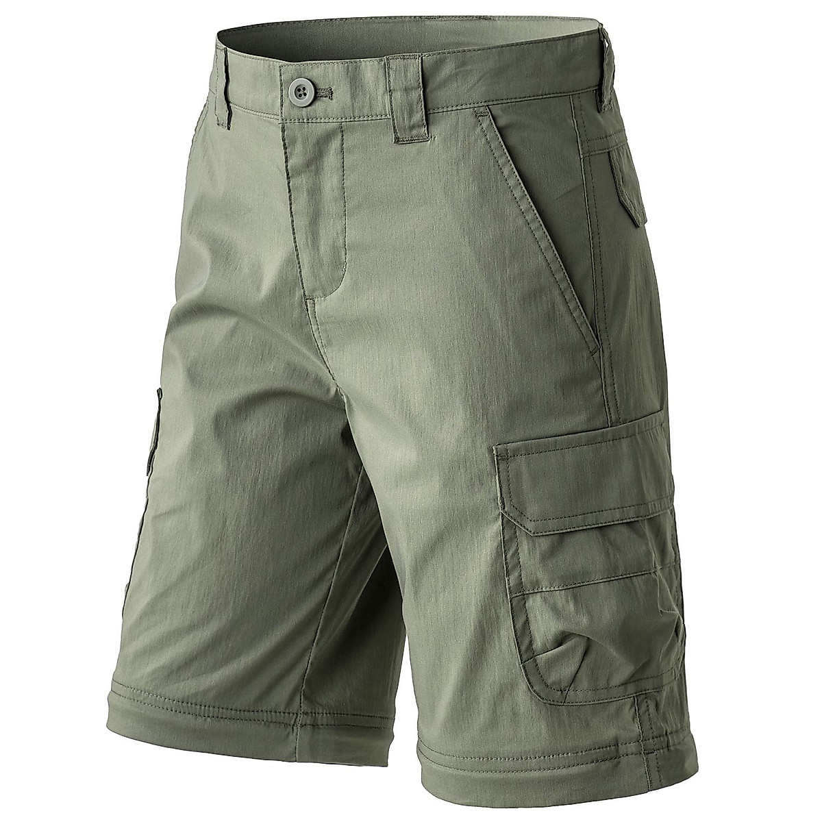 CQR Kids Youth Hiking Cargo Pants, UPF 50+ Quick Dry Convertible Zip Off Pants, Outdoor Camping Pants, Boy Convertible Olive, X-Small