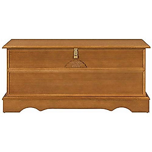 Bowery Hill Cedar Wood Storage Blanket Chest Bench in Honey Brown