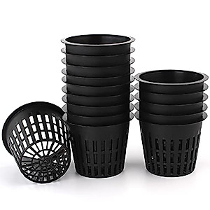 HAZOULEN Garden Plastic Net Cups Pots Fits in 3 Inch Holes for Hydroponics, Set of 15