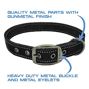 Max and Neo MAX Reflective Metal Buckle Dog Collar - We Donate a Collar to a Dog Rescue for Every Collar Sold (Medium, Black)