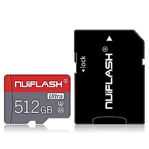 512GB MicroSDXC Memory Card Micro SD Card,TF Card 512GB High Speed Class 10 with SD Card Adapter
