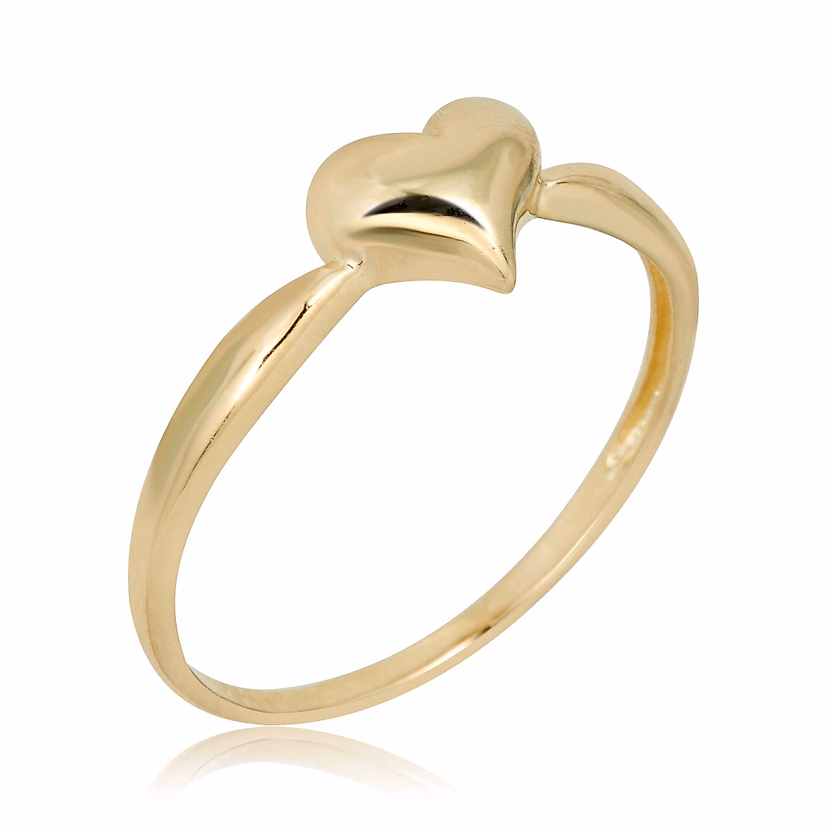 AVORA 10K Yellow Gold Polished Puffed Heart Ring - Size 8