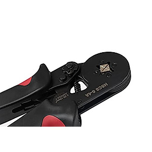 N/C Toolex Ferrule Crimping Tool Kit Self Adjusting Ratchet Crimper Pliers with 1800 pcs AWG 23-7 Terminal Connectors for Wiring Project Black,Red