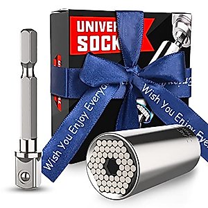 VRTOP Gifts for Men Dad Stocking Stuffers Universal Socket Sets Tool Birthday Christmas Gifts for Boyfriend Son Husband Dad Grandpa Cool Gadgets Bowknot Gift Box(7-19mm)