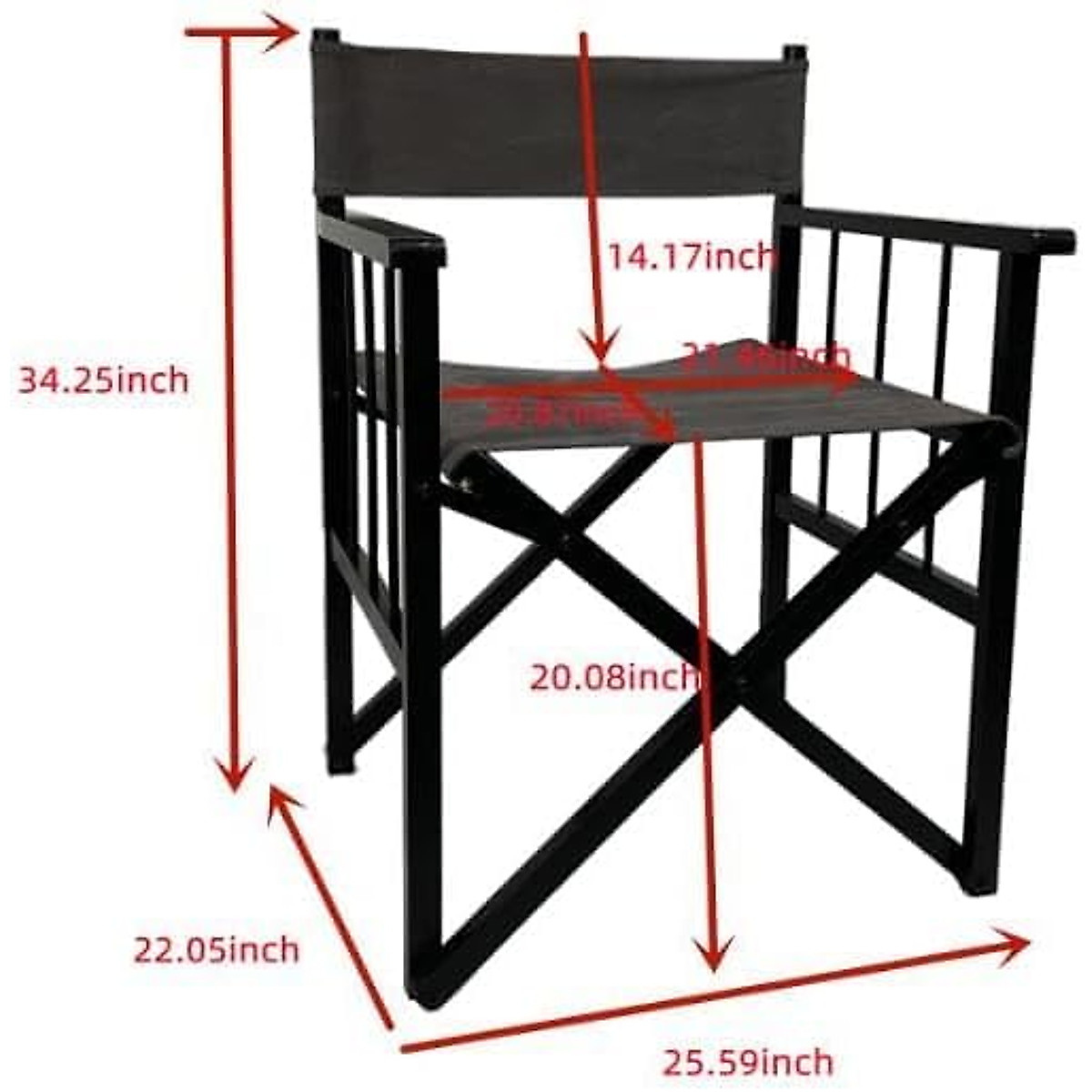 GQHNLUP Folding Beach Chair, Outdoor Camping Chair Modern Comfortable Leisure Folding Chair（Dark Grey）