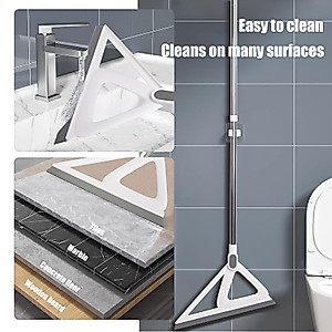 XXFLOWER Multifunction Silicone Broom，Squeegee Broom Sweeping Water and Pet Hair，Rubber Magic Broom Sweeper for Floor Bathroom Kitchen Shower，Rugs，Glass Windows（White）