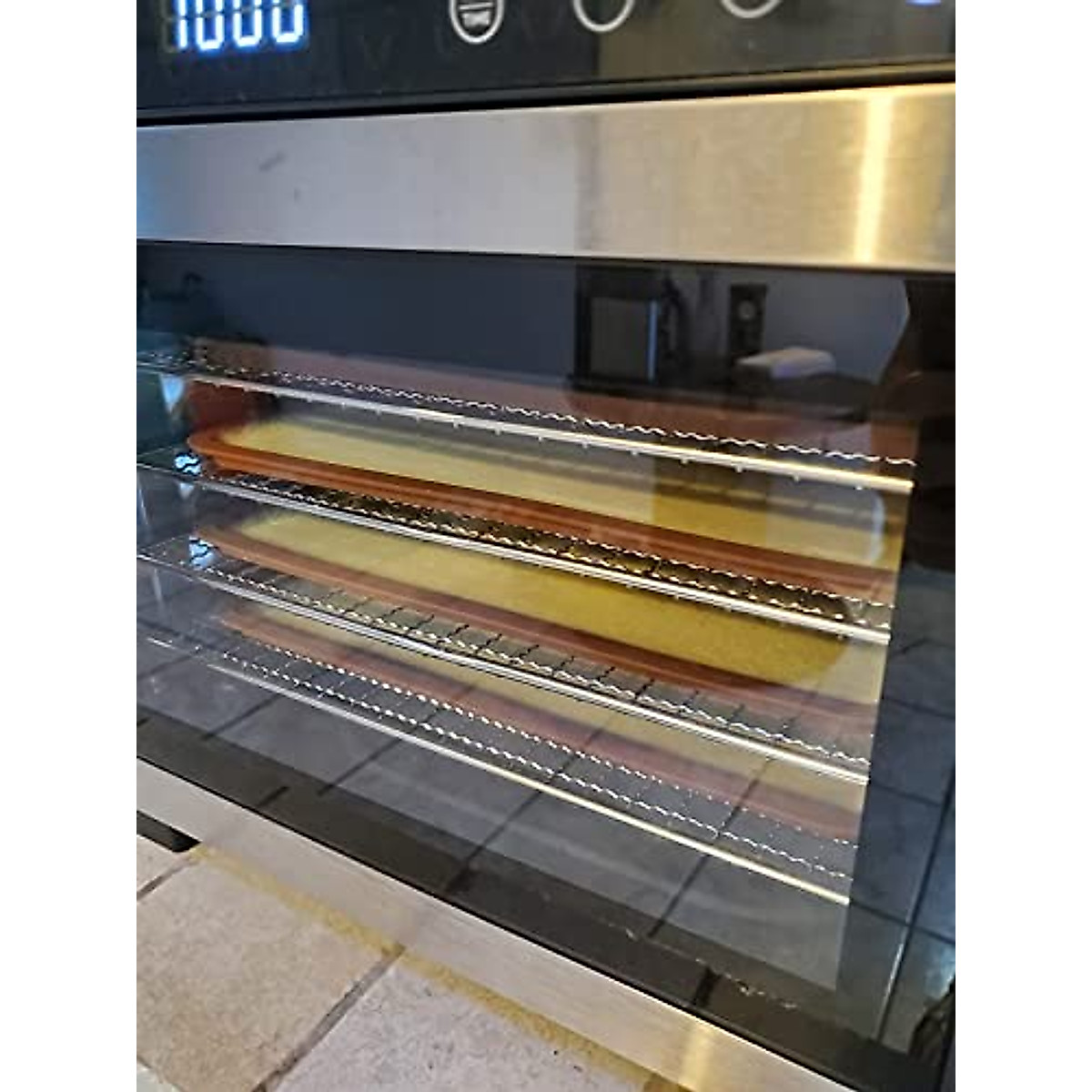 3PCS Silicone Dehydrator Mats with Edge, Silicone Sheets Compatible with Cosori CP267-FD, Non Stick Silicone Dehydrator Mats for Fruit dryer mesh (12" x 10.6")