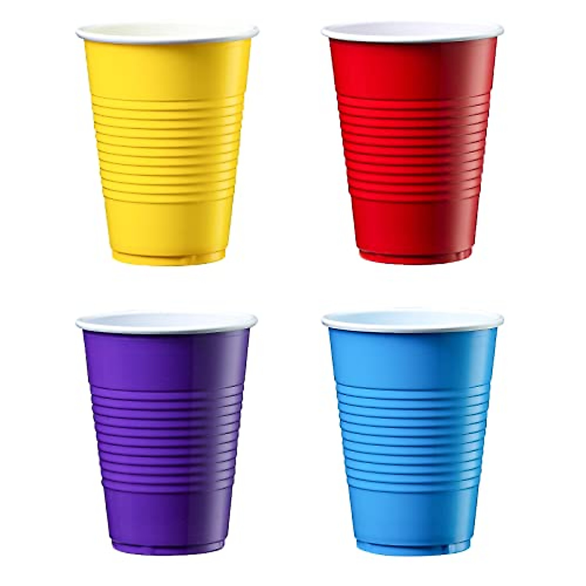 Comfy Package [50 Count] 9 oz. Disposable Party Plastic Cups - Assorted Colors Drinking Cups