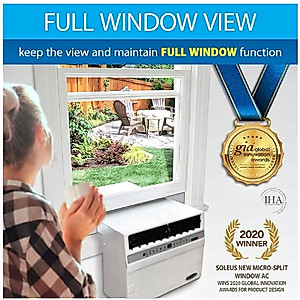 Soleus Air 10,000 BTU Window Air Conditioner with 10,000 BTU Heater, 12.5" Extra Thick Wall Compatible, Wi-Fi Enabled, Saddle Mount, and Quiet Operation in White