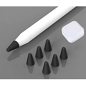 HappyCover Compatible with Apple Pencil Tips, Professional Liquid Silicone Nibs Cover Replacement for 1st & 2nd Gen, Writing Anti-Slip Protective Case for Apple iPad Pencil. (Black)