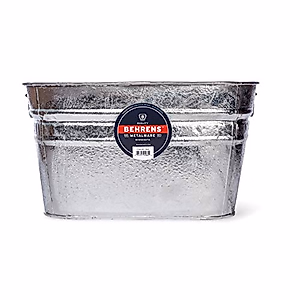 Behrens 62 Hot Dipped Galvanized Steel Tub, 15 Gal, Silver