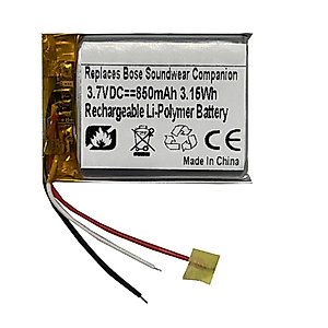 MPF Products 3.7V AH803040 Battery Replacement Compatible with Bose Soundwear Companion Wireless Wearable Speaker 771420-0010